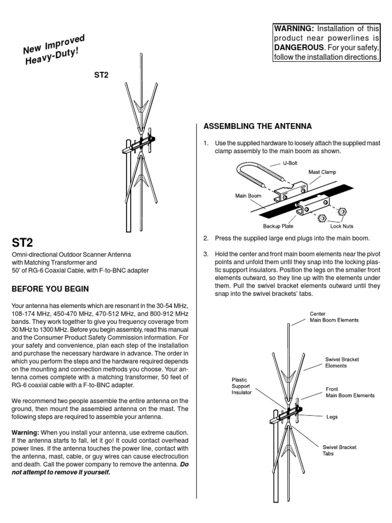 Antennacraft ST2 Scanner Antenna Manual | PDF | Antenna (Radio ...