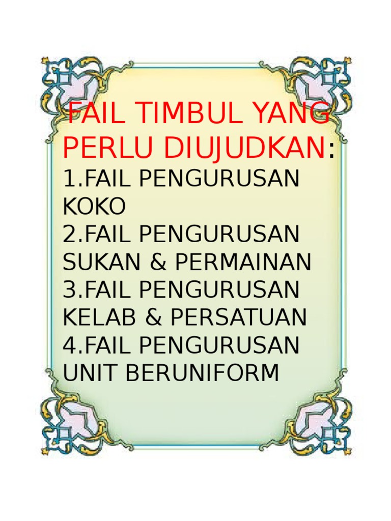 Isi Kandungan Fail Timbul | PDF