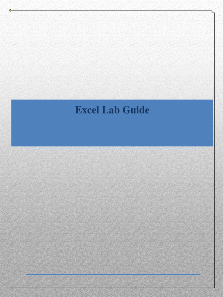 MS Excel Lab Guide | Download Free PDF | Microsoft Excel | Information ...