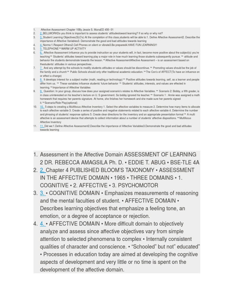 Affective Domain | PDF | Motivation | Motivational