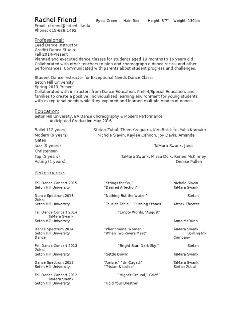 Performance Resume | PDF