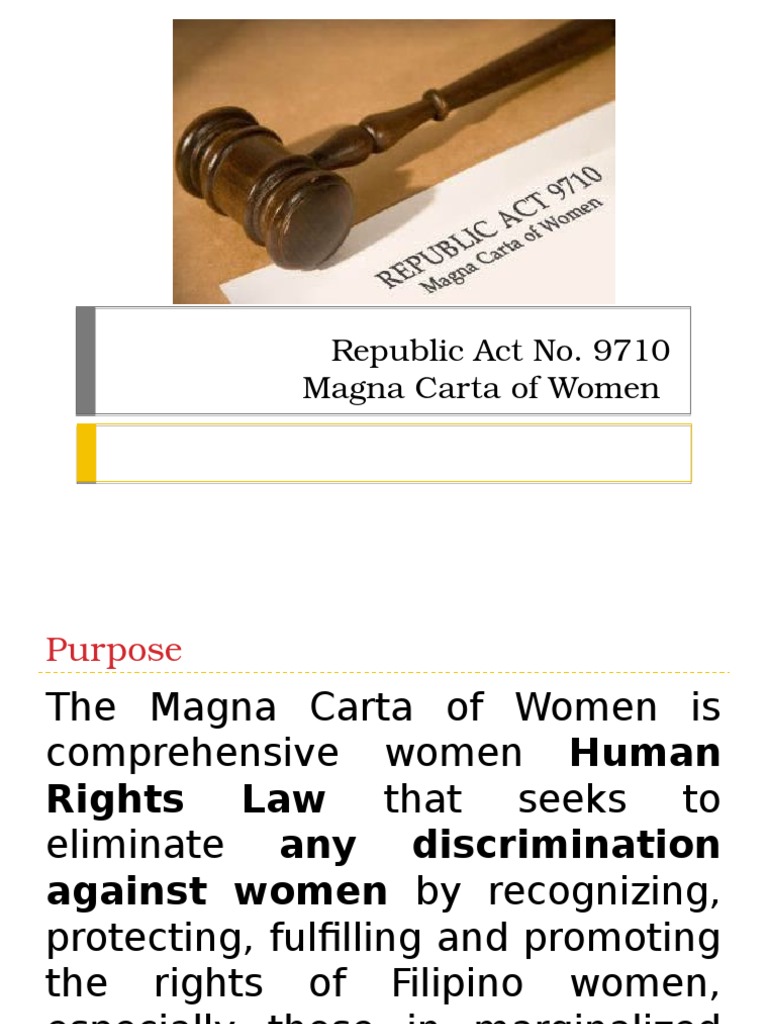 Presentation Magna Carta of Women | PDF | Women's Rights | Discrimination & Race Relations
