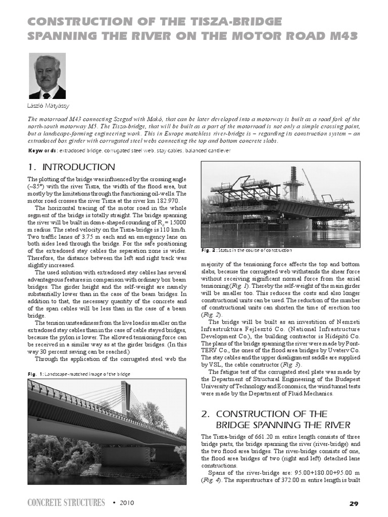 Tisza-Bridge Construction on M43 Motorroad | PDF | Deep Foundation | Column