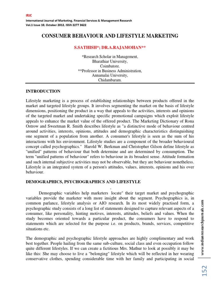 AIO & VALS - Consumer Behaviour | PDF