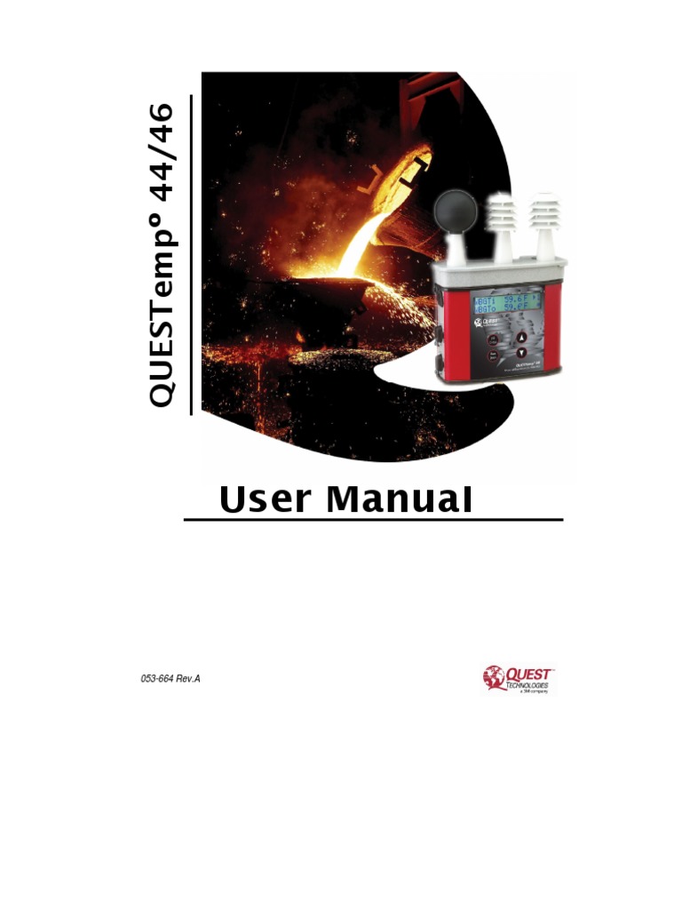 Manual QUESTemp 44 - 46 | PDF | Battery (Electricity) | Relative Humidity