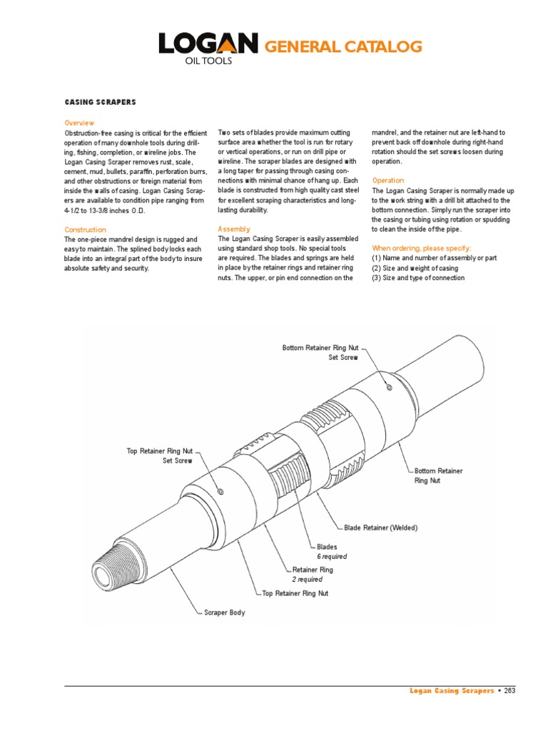 Logan Casing Scraper Guide | PDF | Casing (Borehole) | Mechanical ...