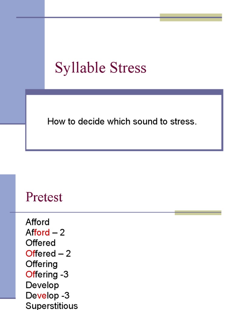 Syllable Stress: How to decide which sound to stress | Stress ...
