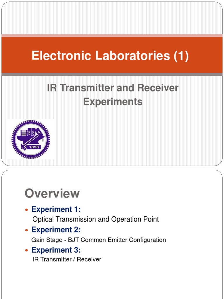 Lab09 - EXP - IR Transmitter and Receiver | PDF | Bipolar Junction Transistor | Electrical ...