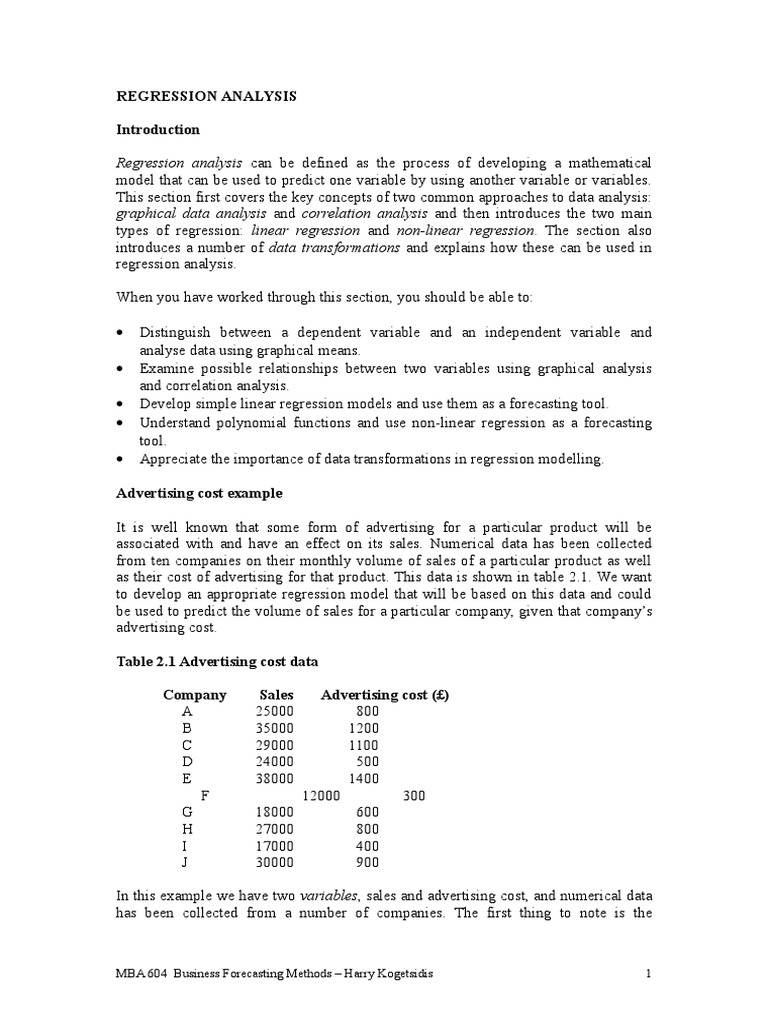 Regression Analysis | PDF | Regression Analysis | Correlation And ...