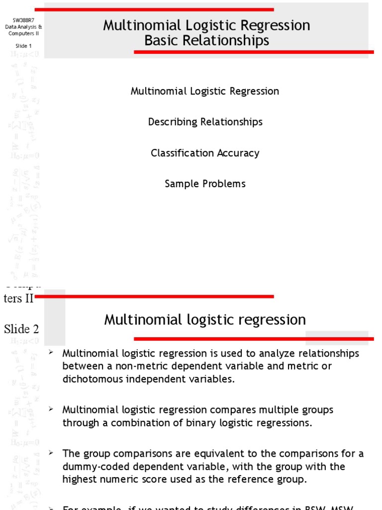 Multinomial Logistic Regression Basic Relationships | PDF | Logistic Regression | Regression ...
