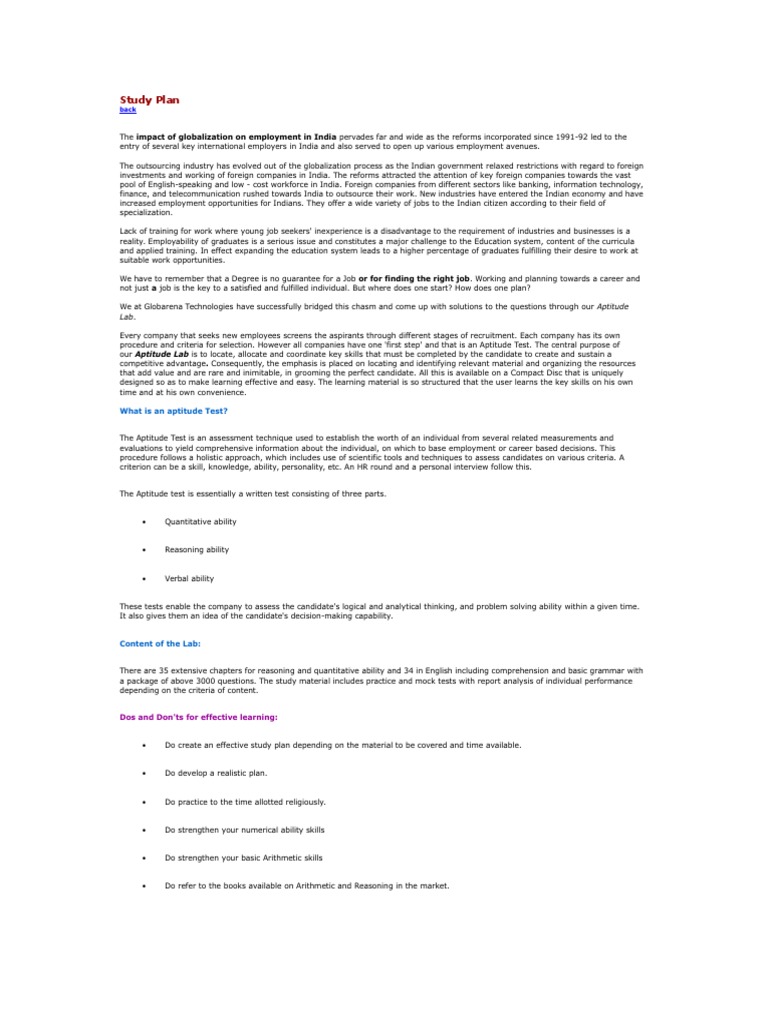 Study Plan: What Is An Aptitude Test? | PDF | Creativity | Employment