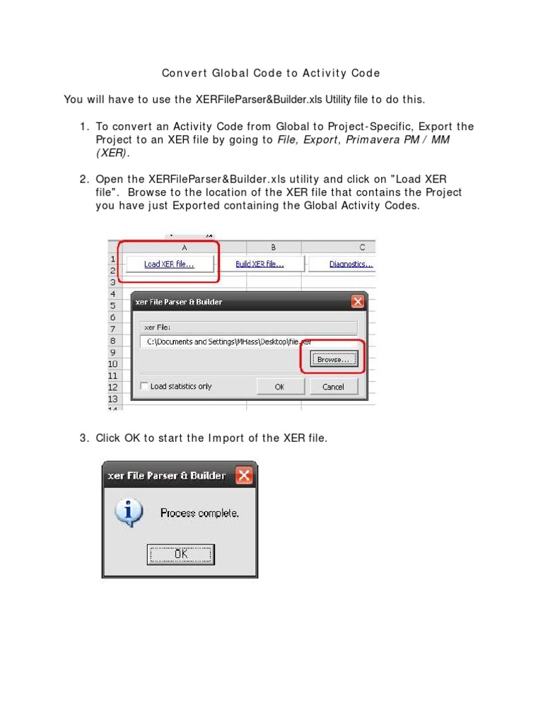Convert Global to Project Activity Codes | PDF