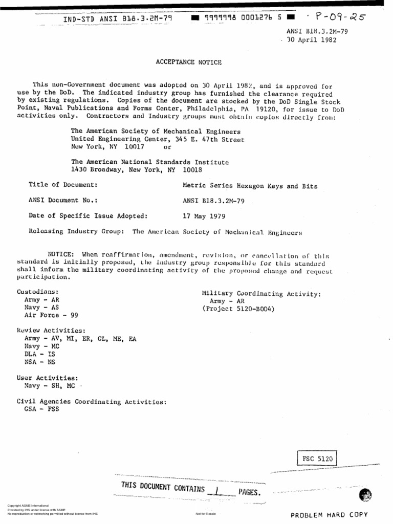 Asme B18.3.2M 1982 | PDF | Standardization | Screw