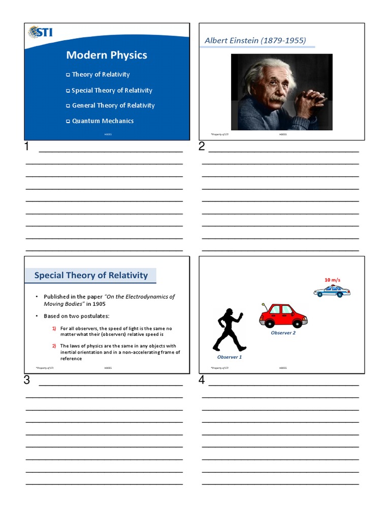 Modern Physics: Special Theory of Relativity | PDF | General Relativity ...