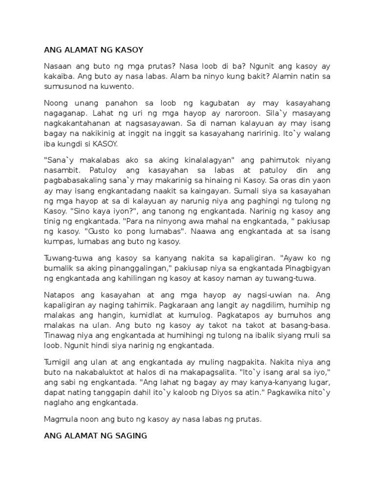 Ang Alamat NG Kasoy | PDF