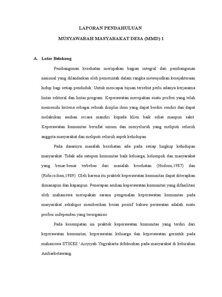 LP MMD 1 | PDF | Kesehatan Holistik