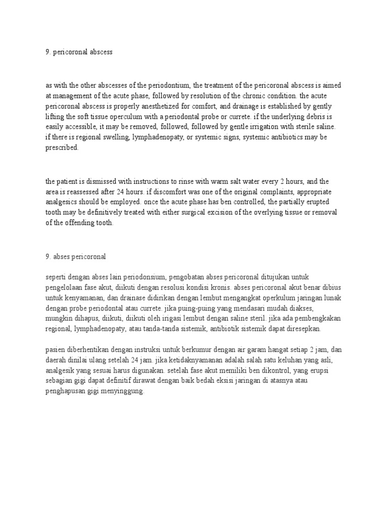 Pericoronal Abscess | PDF