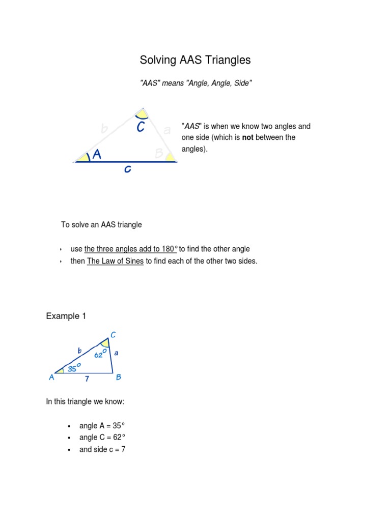 16 2 Solving Aas Triangles | PDF | Science & Mathematics