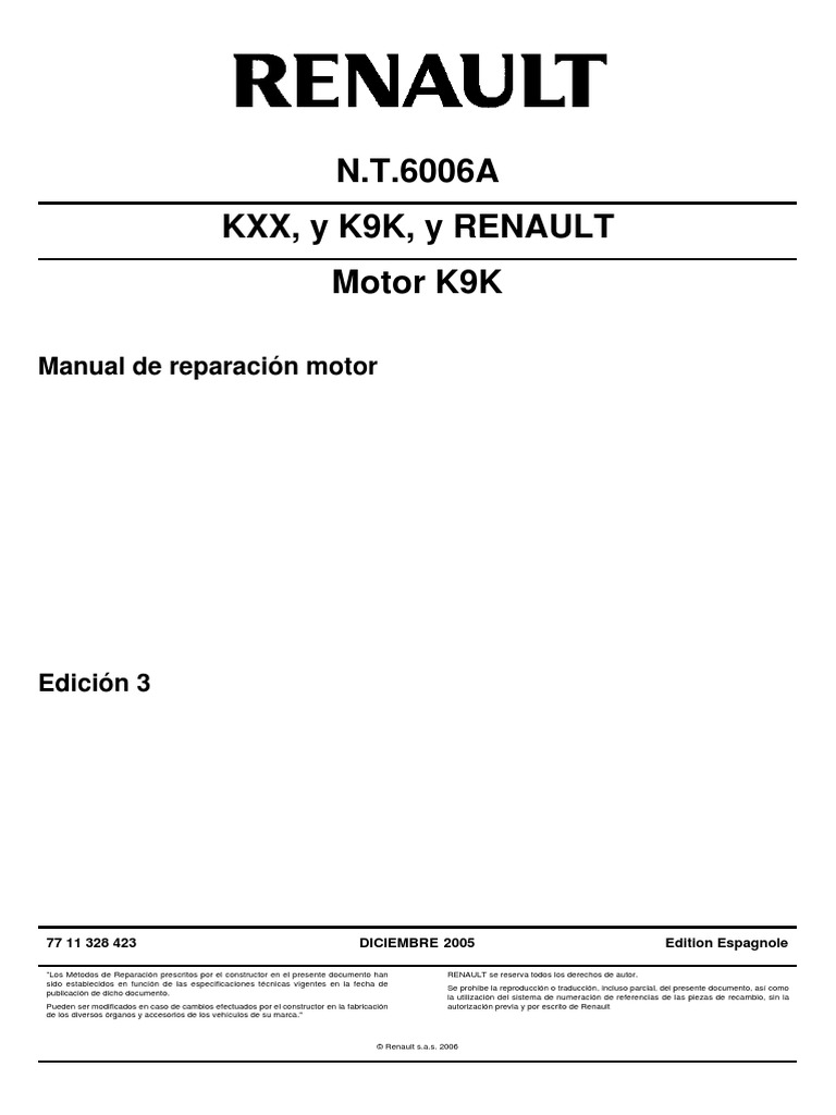 Manual Motor k9k | PDF