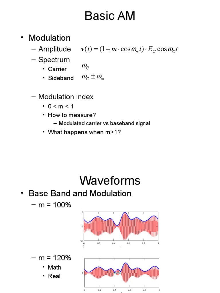 Basic AM: - Modulation | PDF | Electronic Engineering | Radio