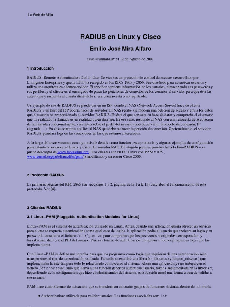 Radius Linux Cisco | PDF