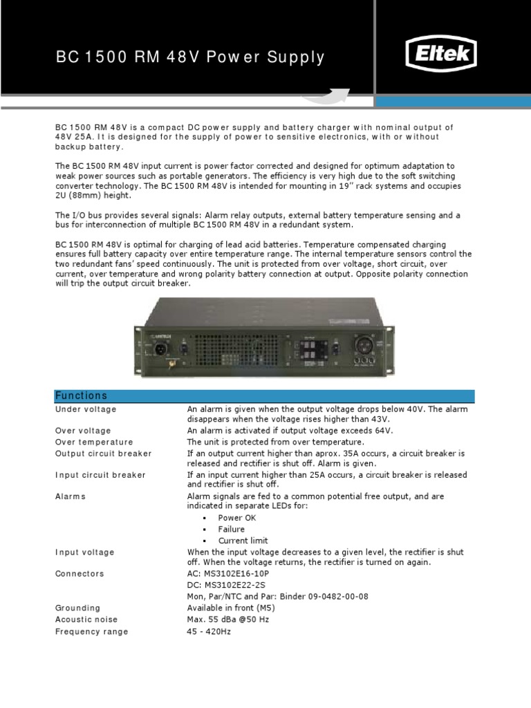 Eltek_BC1500RM48V | Battery Charger | Rectifier
