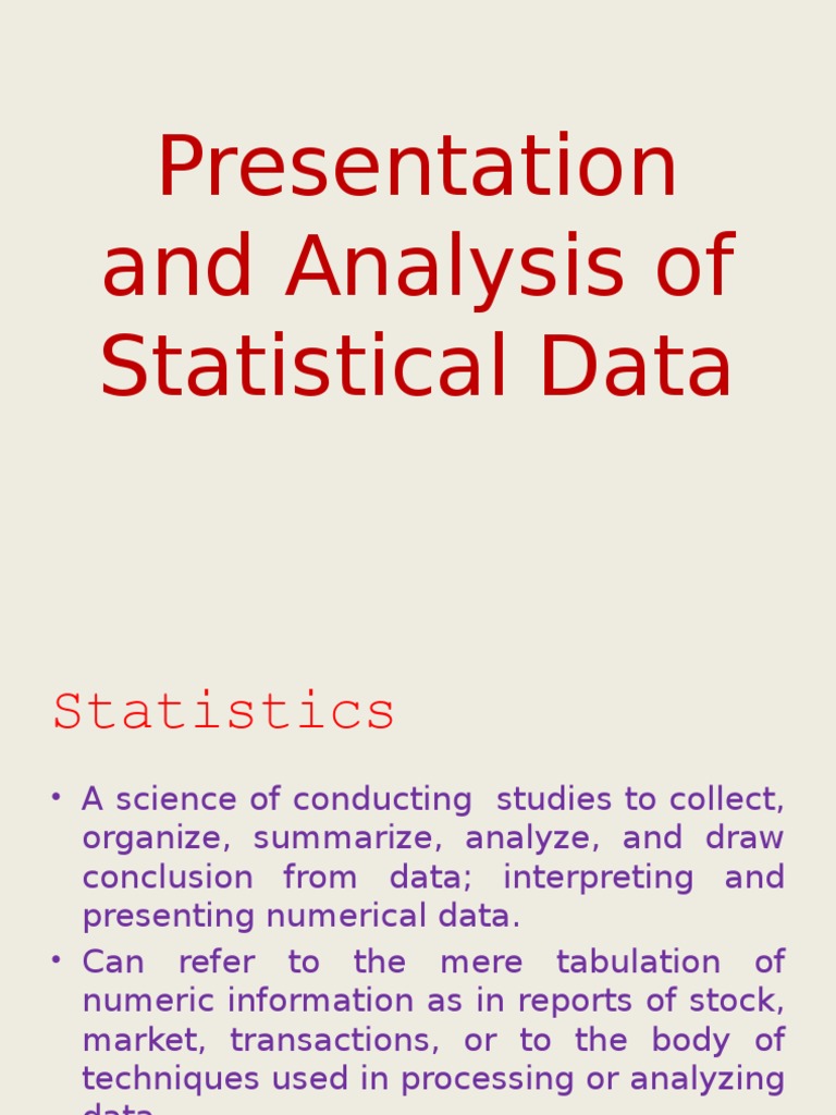 Data Presentation and Analysis | PDF | Scatter Plot | Statistics
