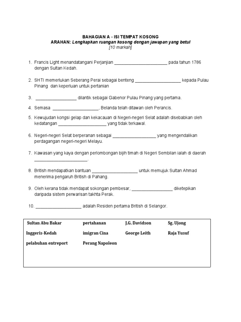 Latihan Sejarah | PDF