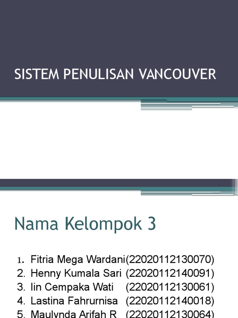 Sistem Penulisan Vancouver | PDF | Ilmu Sosial | Sains & Matematika