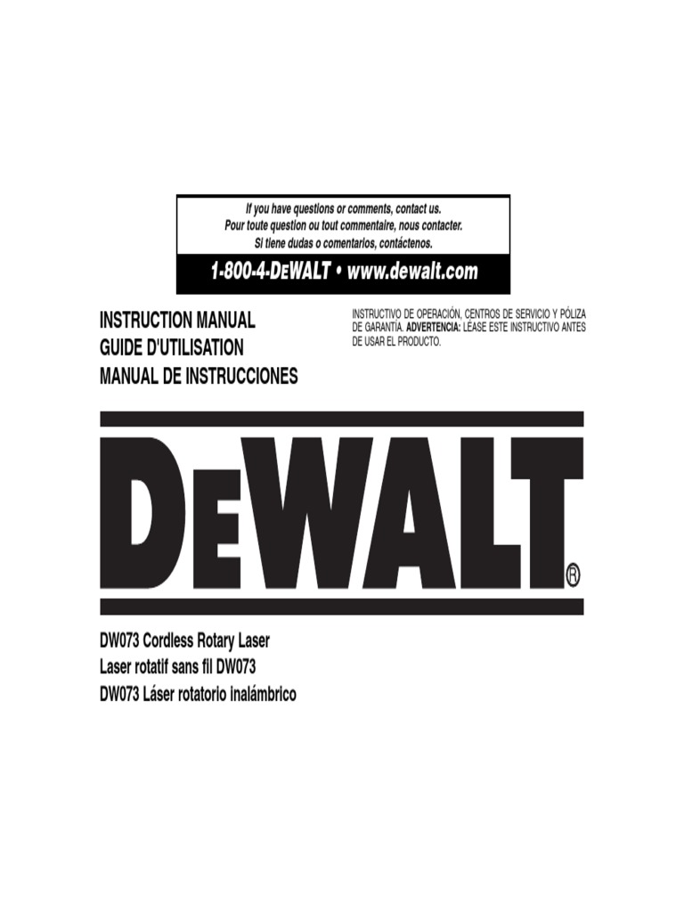 Laser Level Dw073 | PDF | Battery Charger | Rechargeable Battery