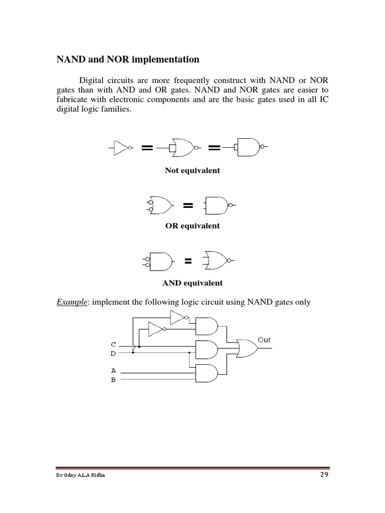 NAND and NOR Implementation | PDF | Read Only Memory | Electronic Design