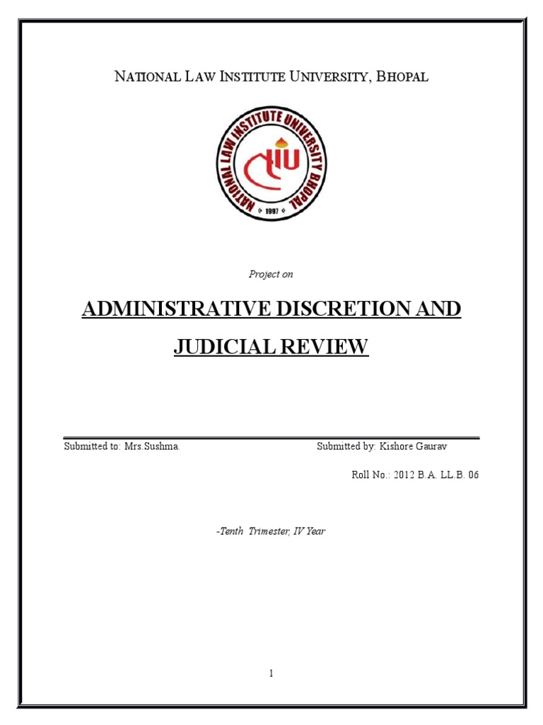 Analysis of Judicial Review of Administrative Discretion in India | PDF ...