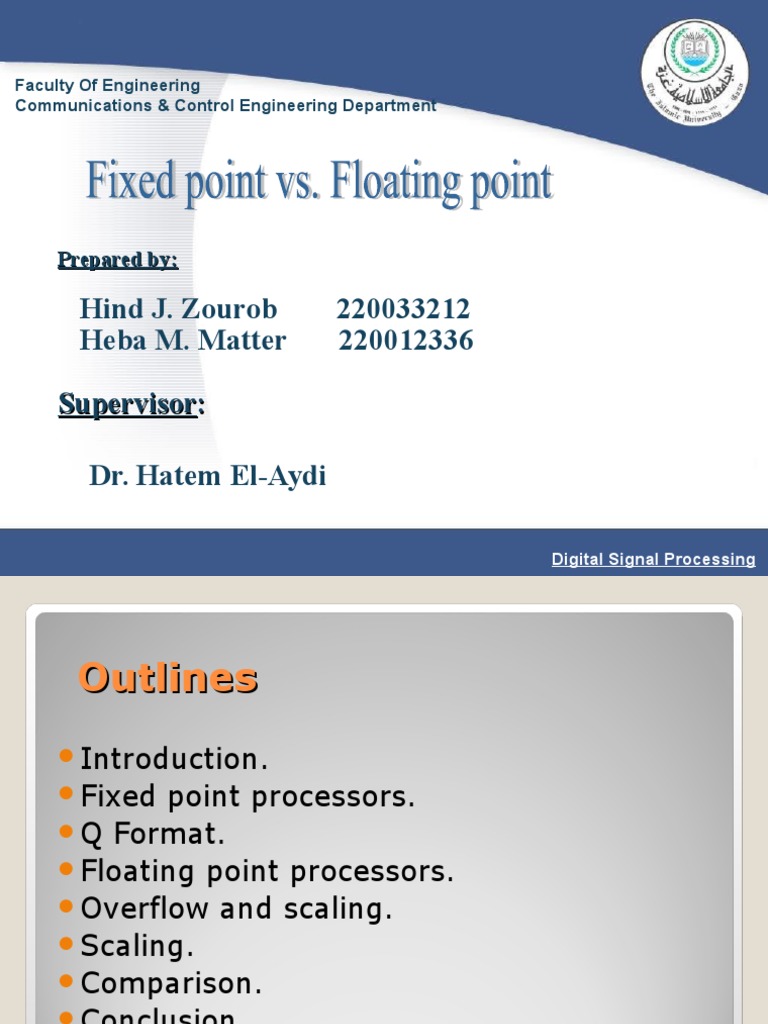 Fixed Point Vs Floating Point Pdf Theory Of Computation Discrete Mathematics 