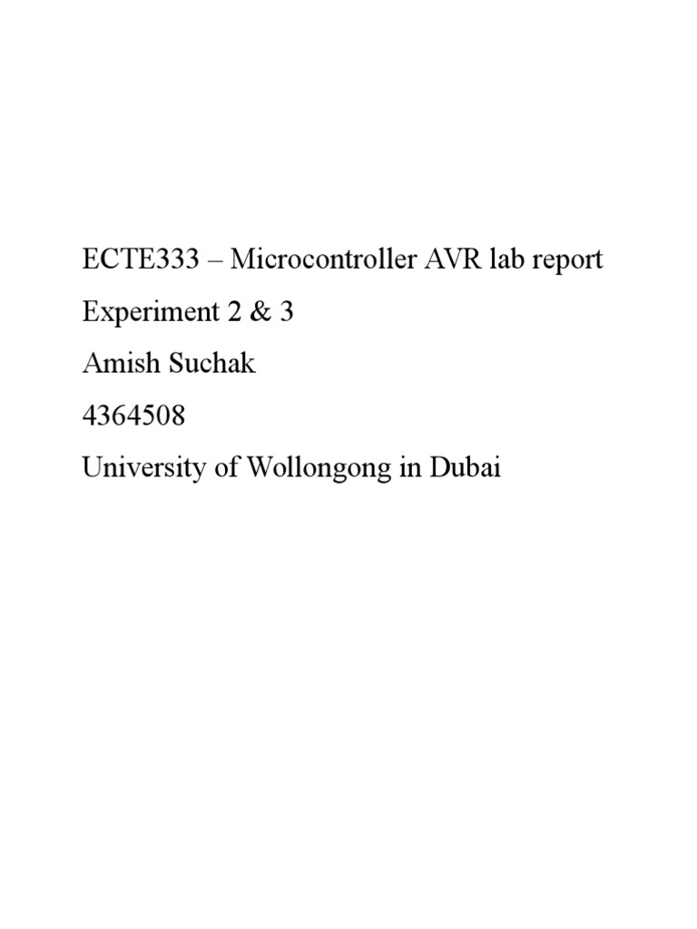 ECTE333 - AVR Lab Report Tasks 2-3 | PDF | Binary Coded Decimal | Instruction Set