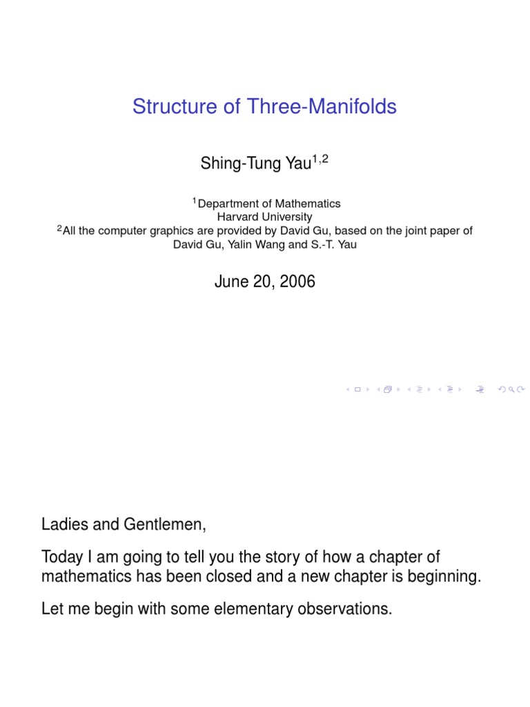 Structure of Three-Manifolds | PDF