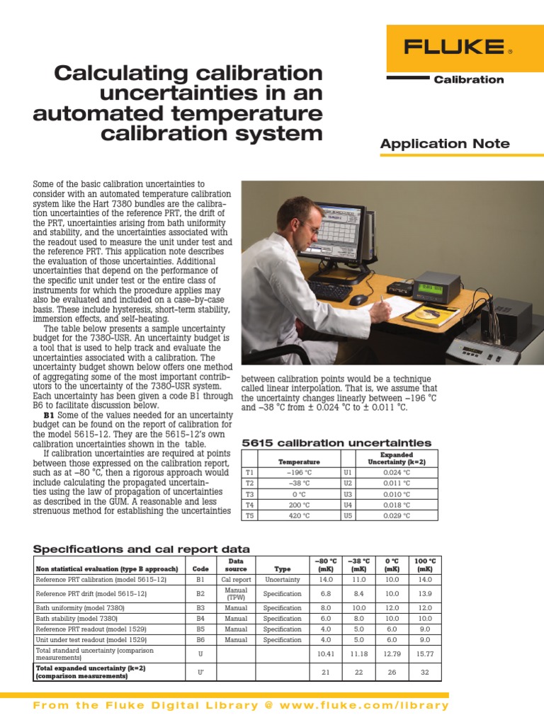 Calculating Calibration Uncertainties in An Automated Temperature ...