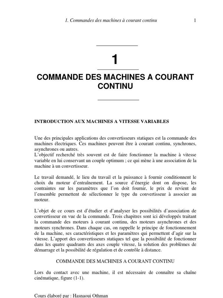 Commande Des Machines | PDF | Redresseur | Courant continu haute tension
