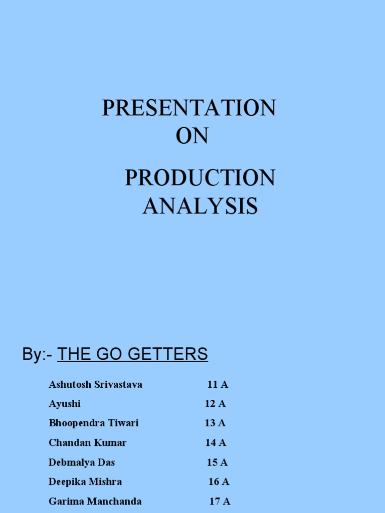 Presentation On Production Analysis Pdf Production Function