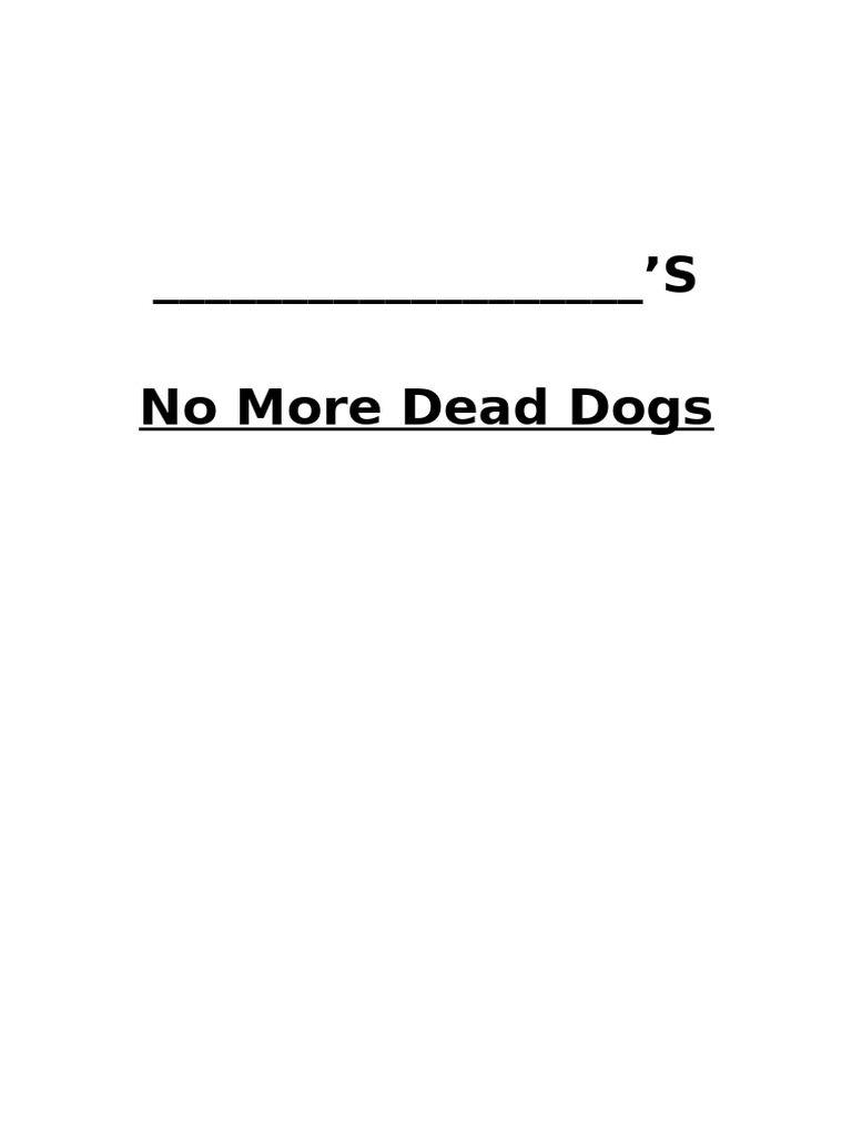 No More Dead Dogs Interactive Notebook | PDF | Laughter | Reading ...