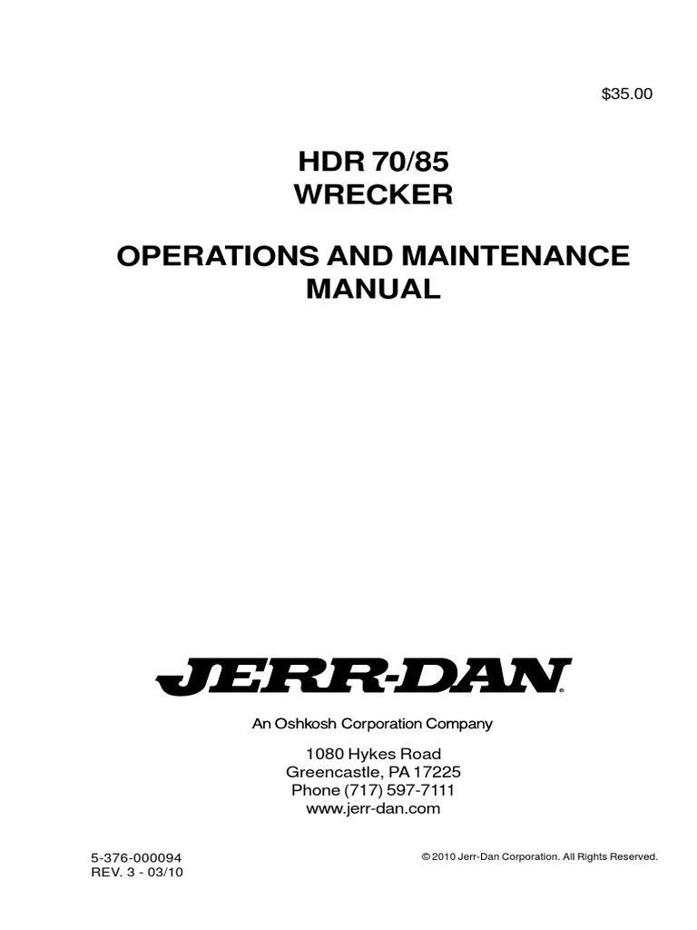 Manual Operación Jerrdan HDR 7085 | PDF | Trailer (Vehicle) | Vehicles