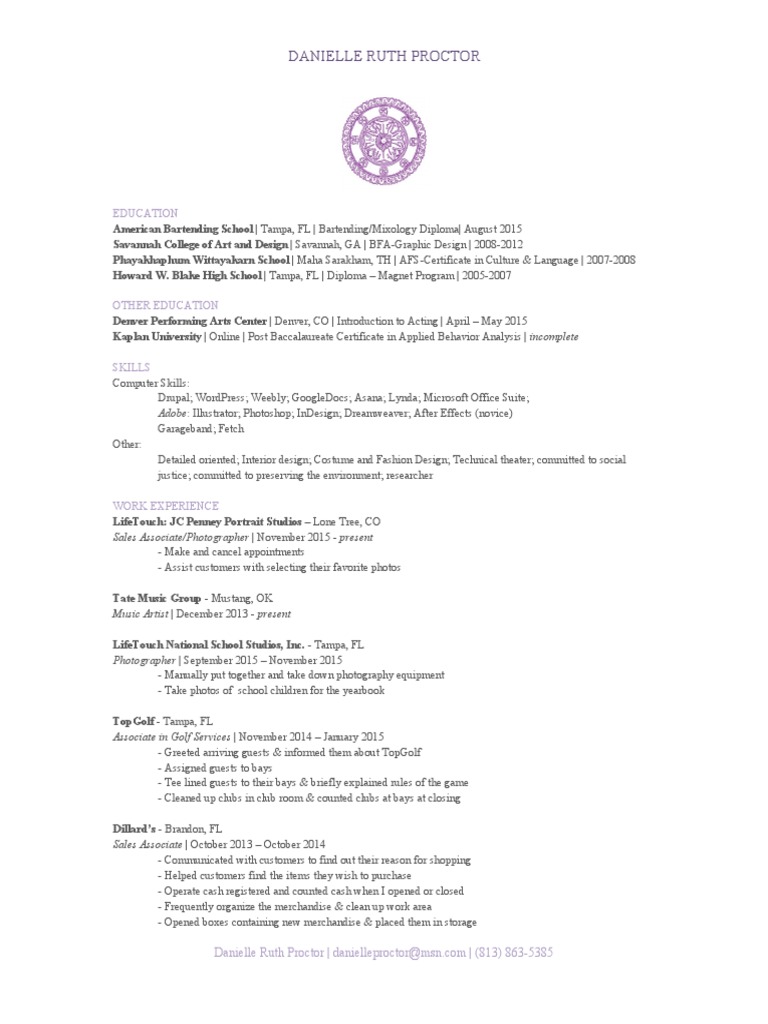 Danielle Proctor-Resume | PDF | Graphic Design | Internet