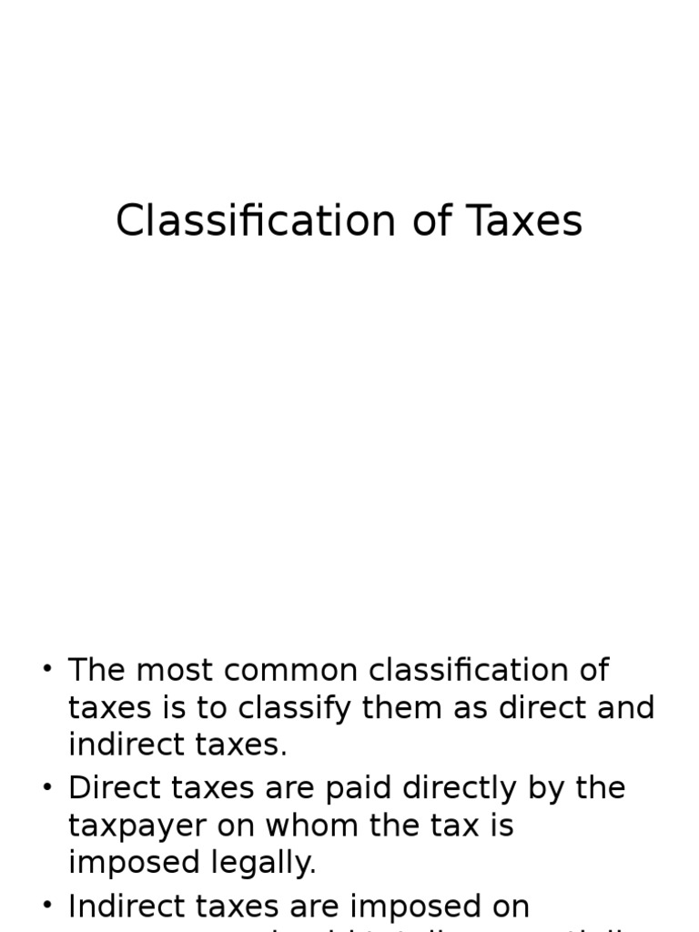 Classification of Taxes | PDF | Public Economics | Taxes