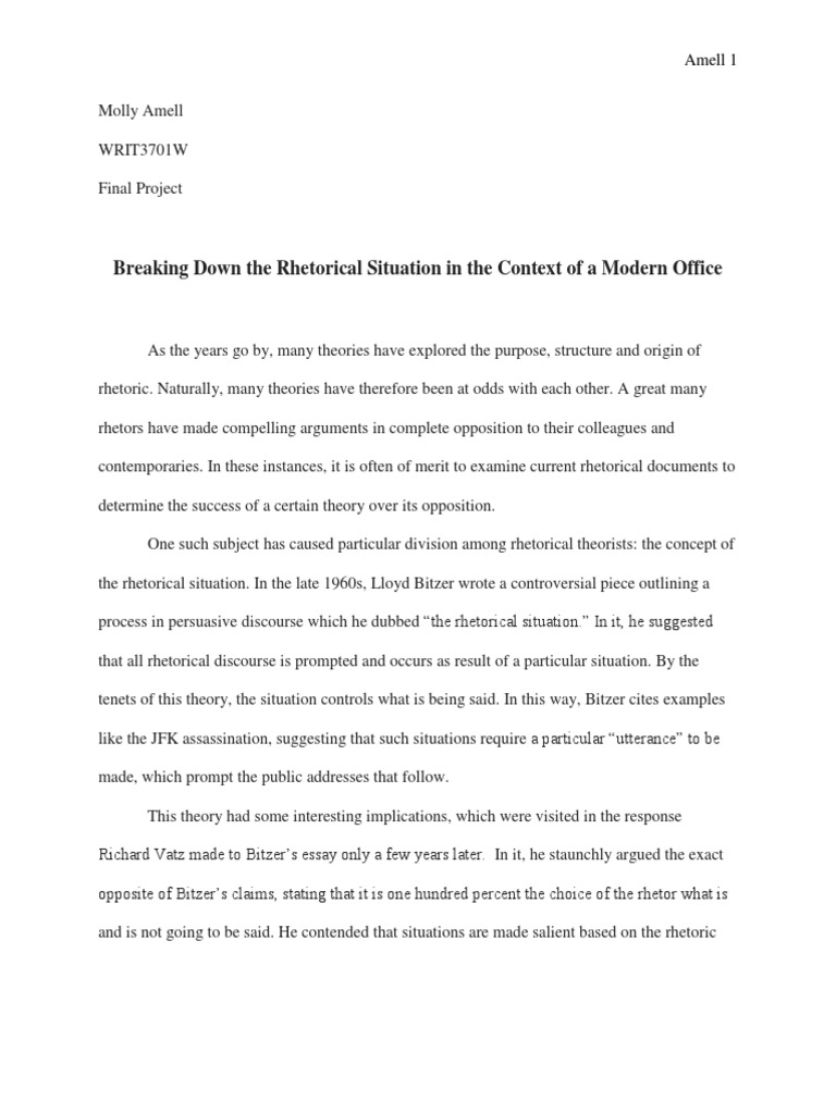 Rhetorical Situation Writing Sample | PDF | Rhetoric | Philosophical ... Rhetorical Situation Writing Sample | PDF | Rhetoric | Philosophical ...