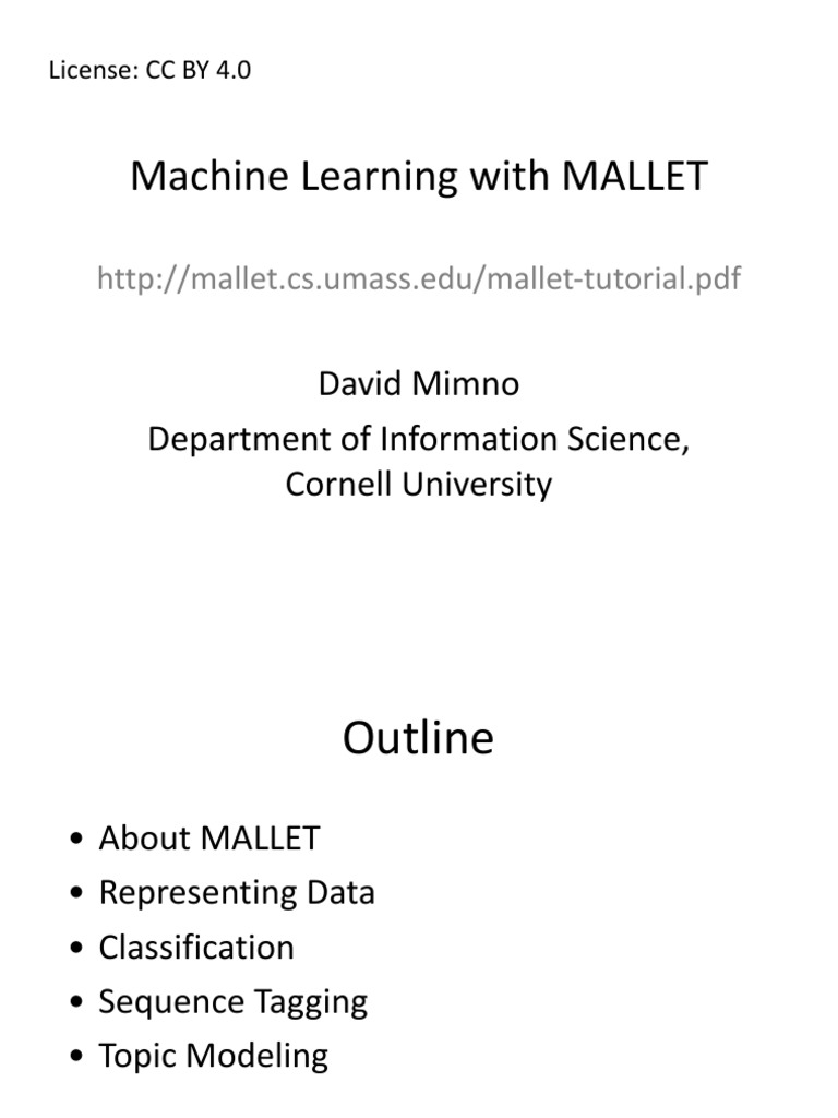 Mallet Tutorial | PDF | Statistical Classification | Areas Of Computer ...