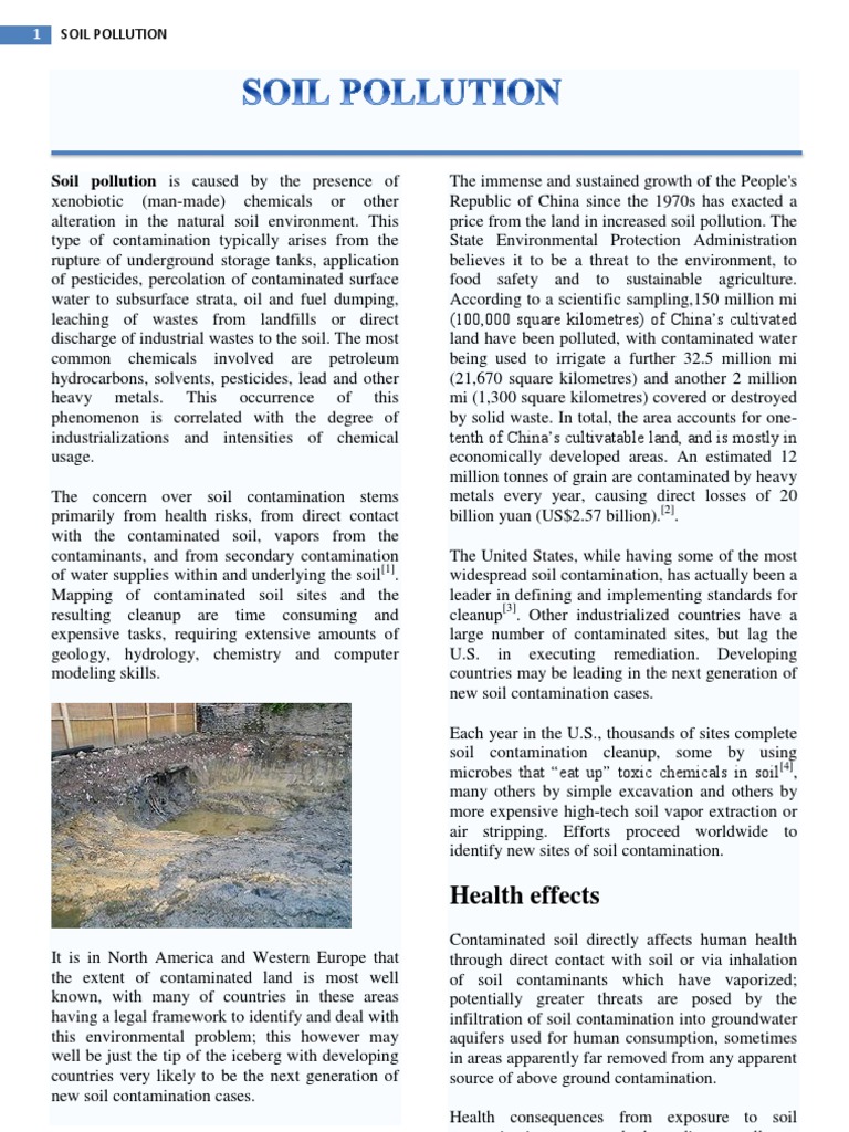 Understanding Soil Pollution Causes | PDF | Environmental Remediation ...