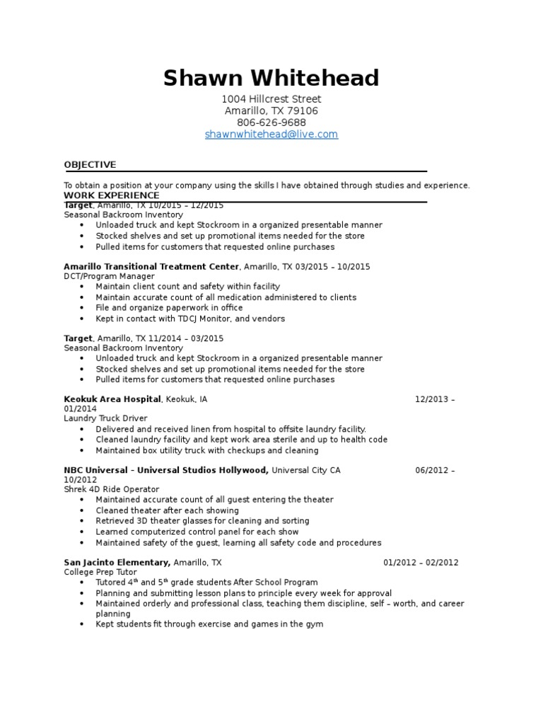 Shawn Whitehead's Resume Summary | PDF | Autodesk | Teachers