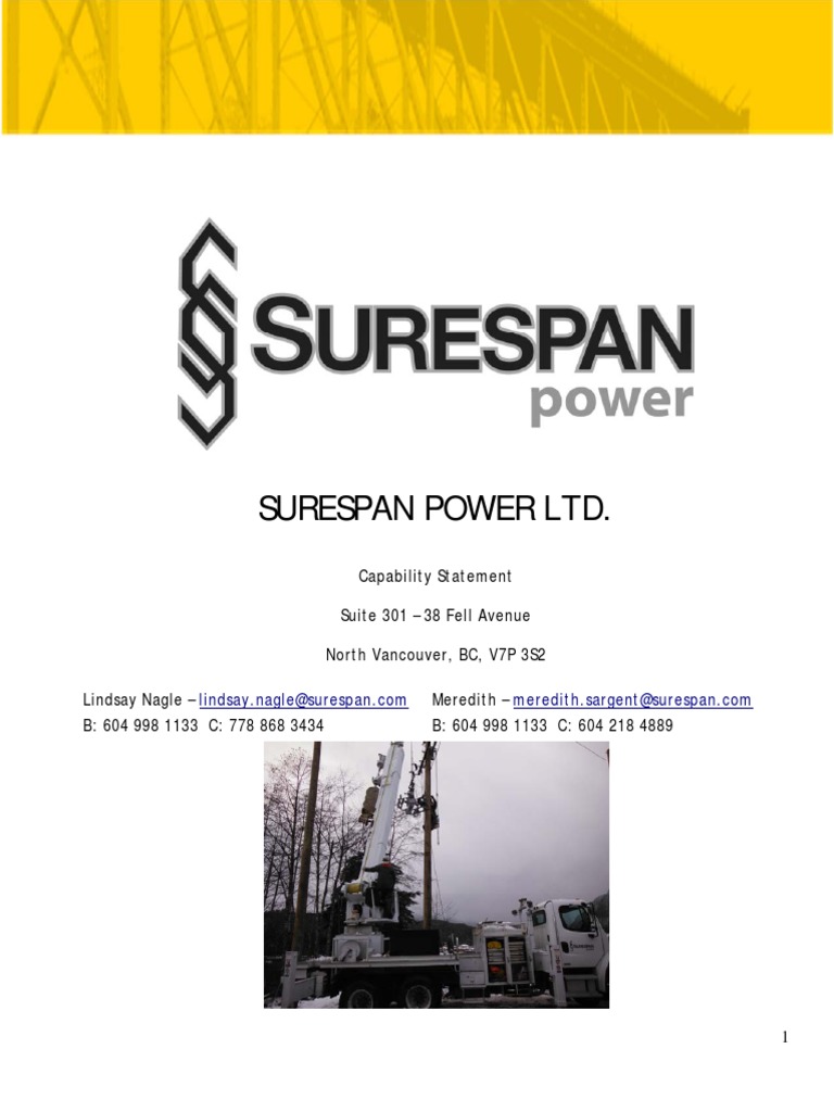 Surespan Power Capability Rev 1nov13 | PDF | Occupational Safety And ...