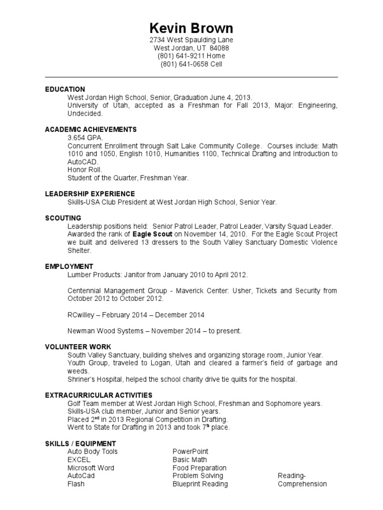 Kevin Brown Resume | PDF