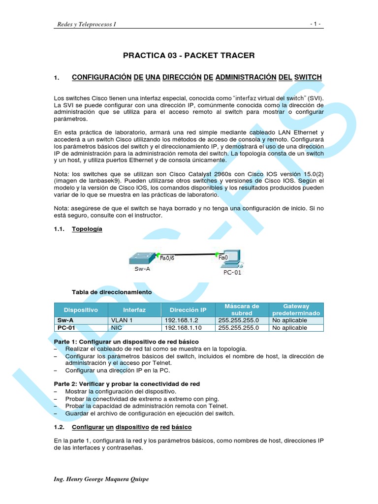 CCNA v5 Modulo 1 - Practica 03 Packet Tracer-HM | PDF | Controlador de interfaz de red ...