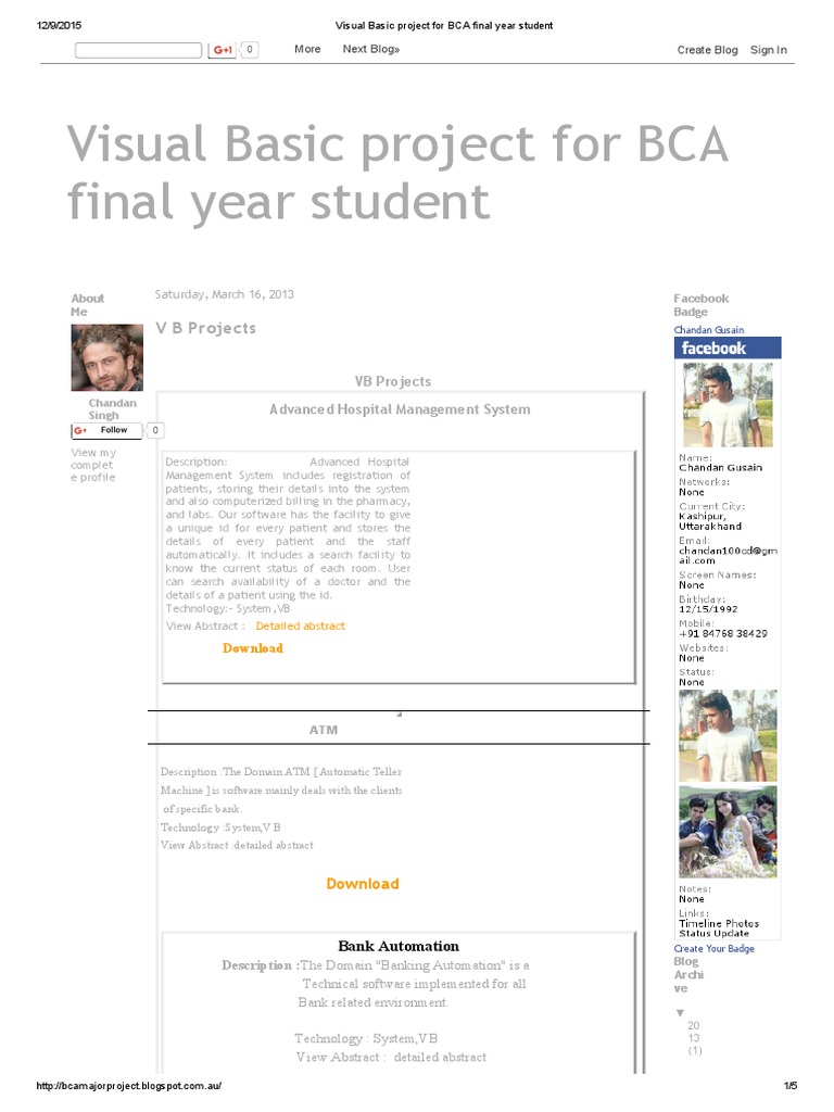 Visual Basic Project For BCA Final Year Student | PDF | Expense ...